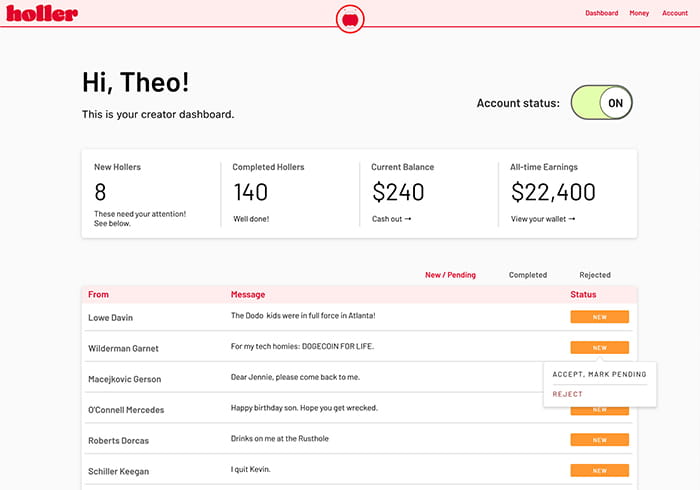 Holler - Shoutouts on Podcasts and Livestreams